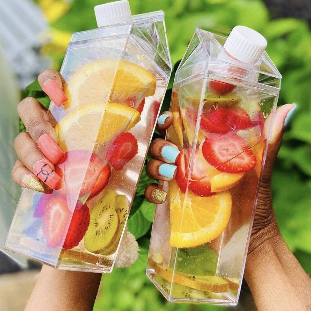 1000ml Milk Carton Water Bottle Botol Air Tumbler Transparent Bottle ...