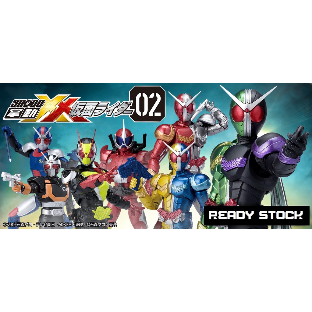 BANDAI SHODO-XX Kamen Rider 02 掌動-XX 仮面ライダー 02【8 in 1 Complete Set】W Accel Zero Two Biorider ...