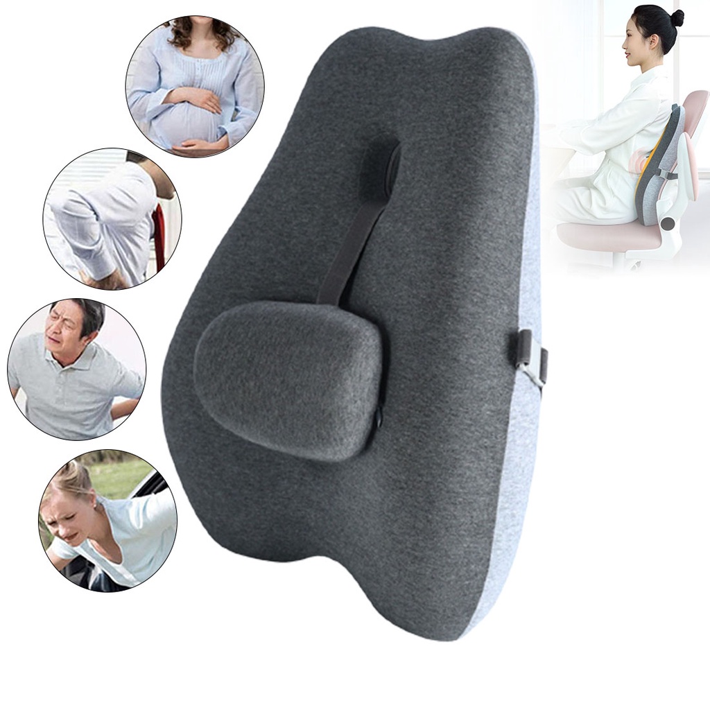Lumbar Support Pillow for Office Chair,Memory Foam Back Cushion for ...