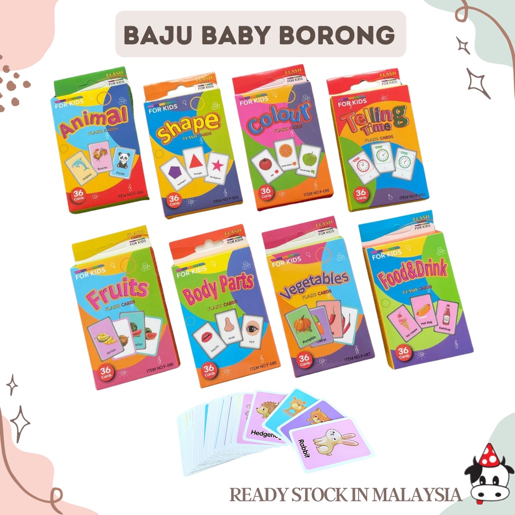 [ Baju Baby Borong ] Flash Card For Kids Early Learning Memory ...