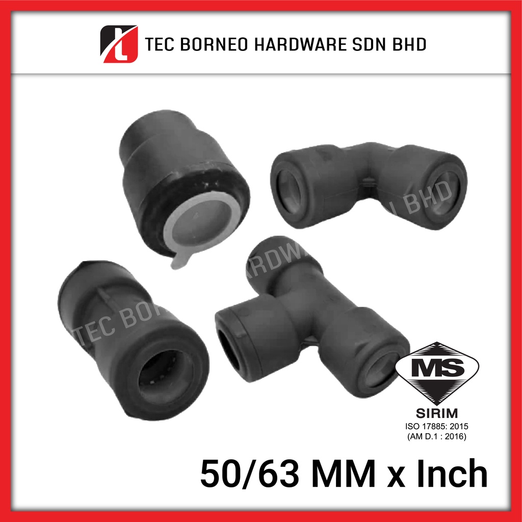 TEC Pushon [50mm 63mm] push fit fitting SC/EC/EE/ET/EC straight ...