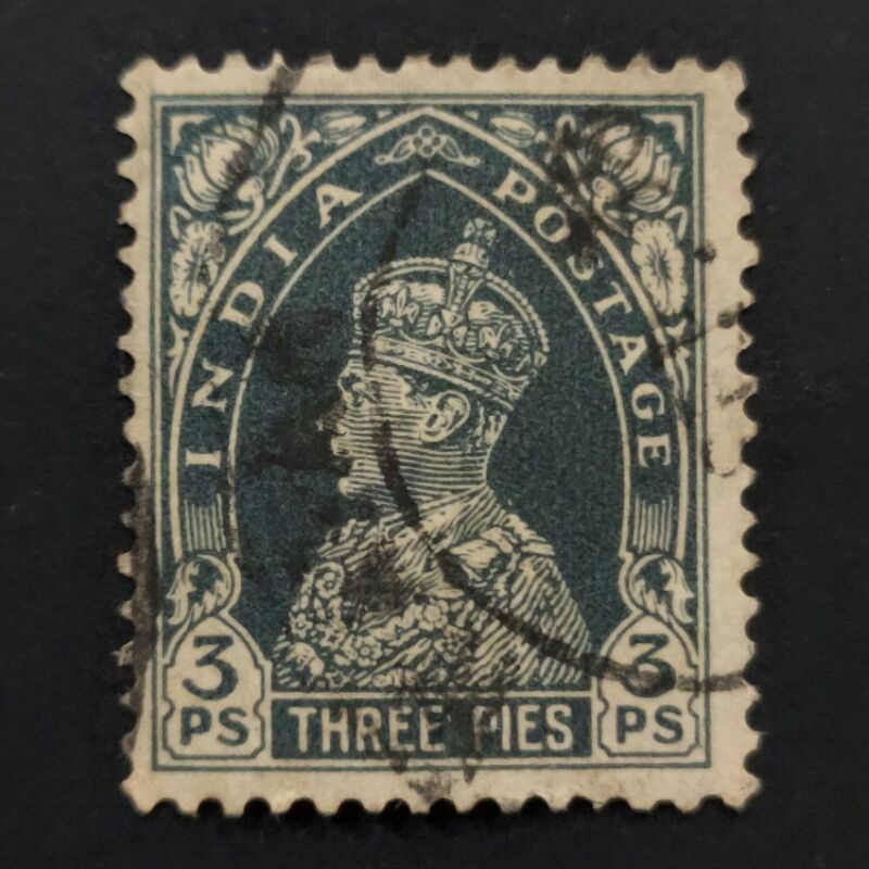 1937 Stamp India-Unique Used Stamp-One Anna & Three Pies-King George V ...