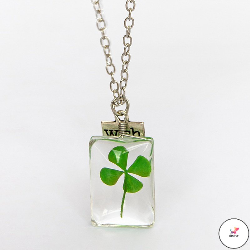 WOW Real Green Lucky Shamrock Four Leaf Clover Round Pendant Necklace ...