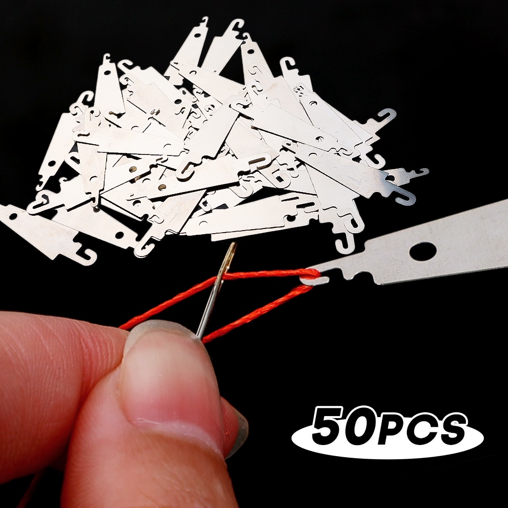 50 Pcs Stainless Steel Sewing Threader / Special Needle Thread Guide ...
