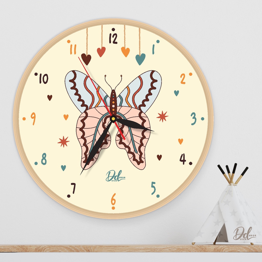 KAYU Wooden Wall Clock/AESTHETIC Wall Clock/BOHE Wall Clock/Minimalist ...