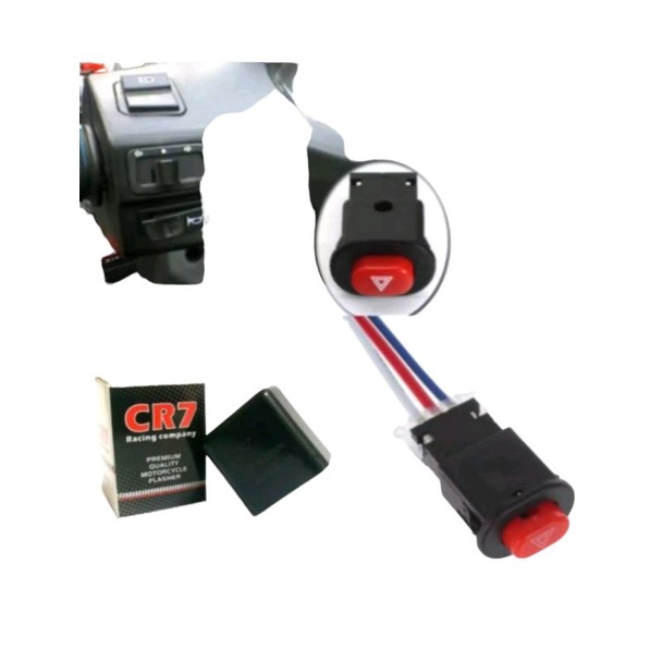 TOMBOL Cr7 Sen Flasher Plus Hazard Switch On of Button Universal ...