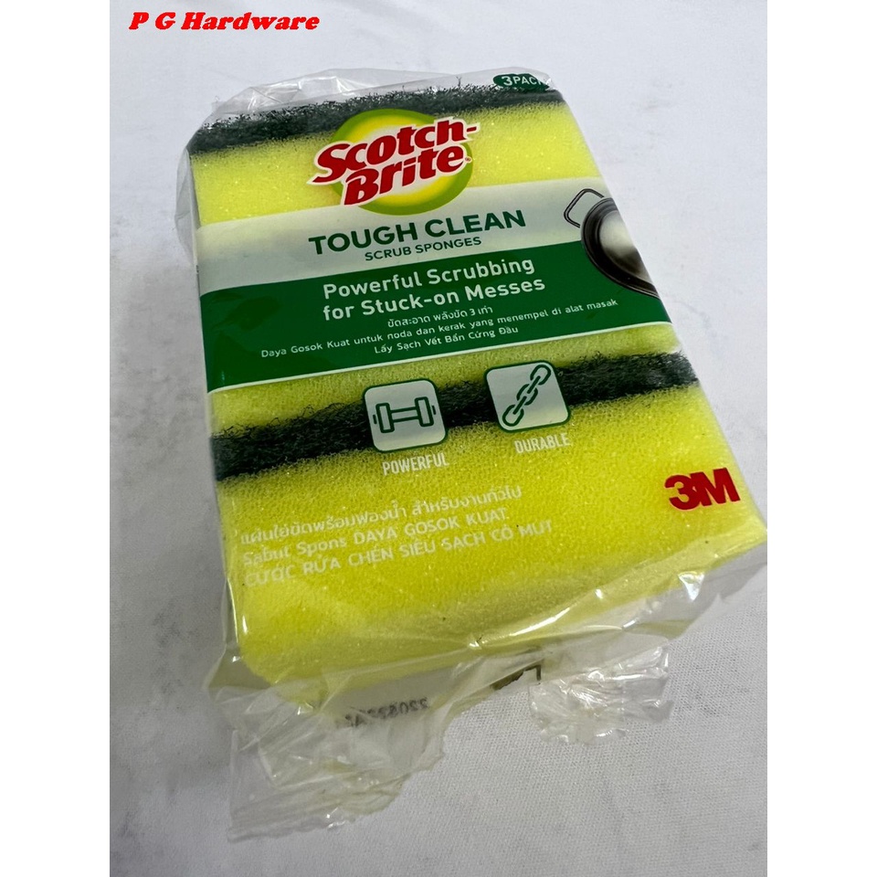 SCOTCH BRITE Tough Clean Scrub Sponge @3Pack | Shopee Malaysia