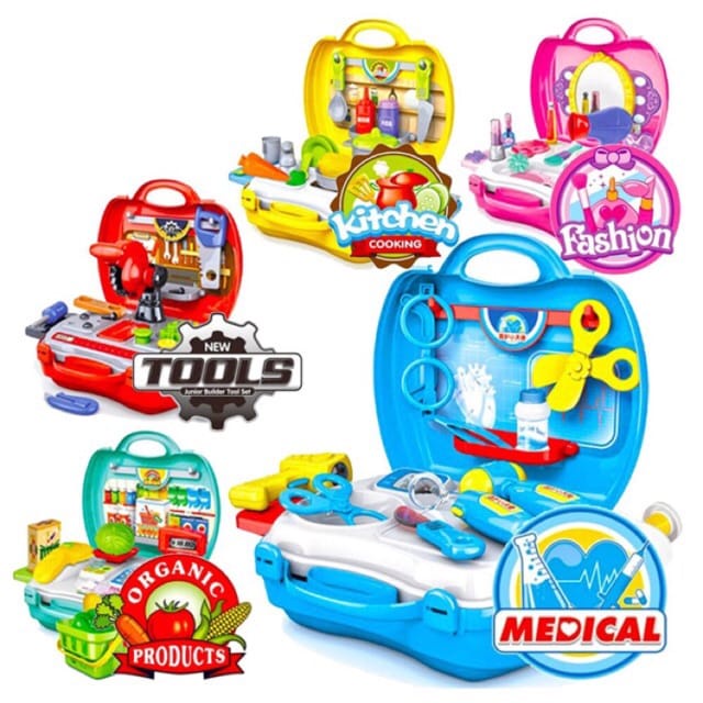 BOWA SUITCASE PRETEND PLAY TOYS KIDS PLAY SET TOY FRUITS VEGETABLES SET ...
