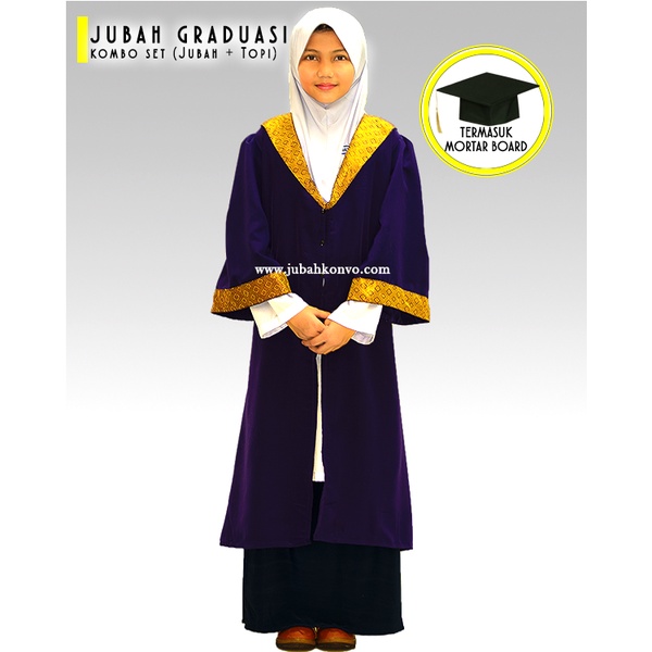 (TADIKA/ PRASEKOLAH) JUBAH KONVO GRADUASI HALF SONGKET PURPLE | Shopee ...