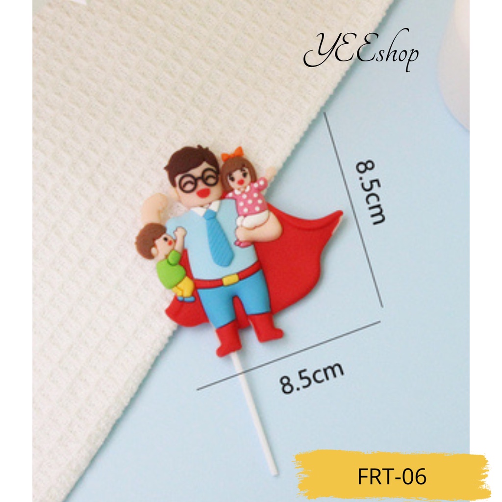 | Cake Decoration | Father's Day Super Dad Hero Bapa Rich Dad Rubber ...
