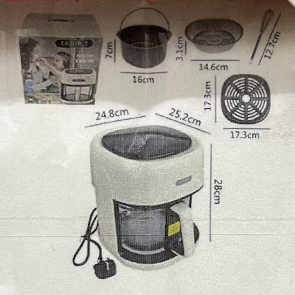 🇲🇾💥Timar.T 360' Air Fryer BIG 6.0L Digital Control LED Touch Panel ...