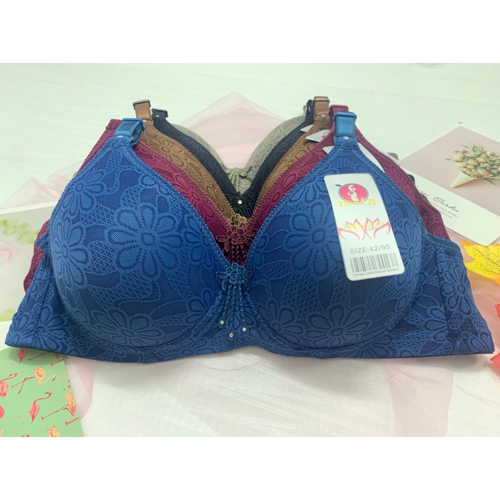 36-44 NON-WIRED BEAUTIFUL FLOWER FULL CUP BRA {8825} / BAJU DALAM ...