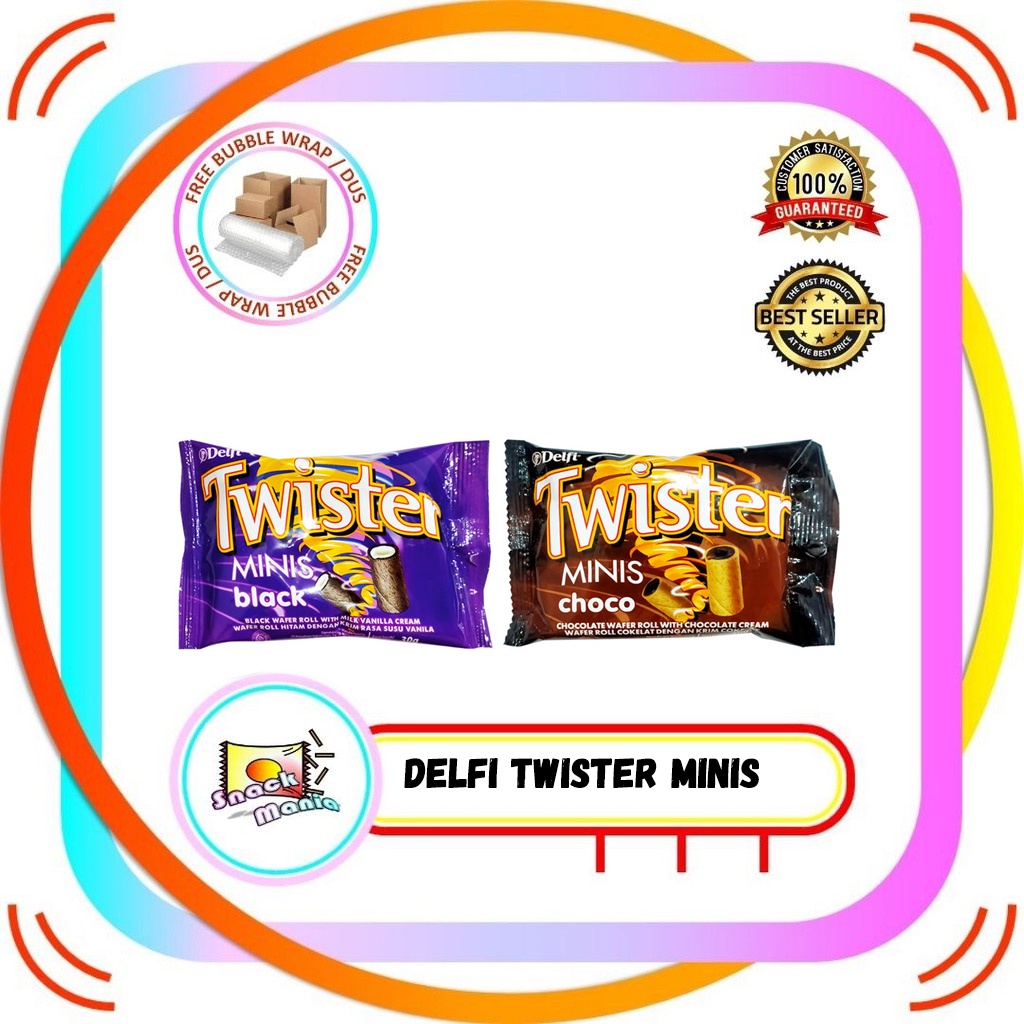 Delfi Twister Minis Black - Choco Wafer Roll Chocolate 30 gr | Shopee ...