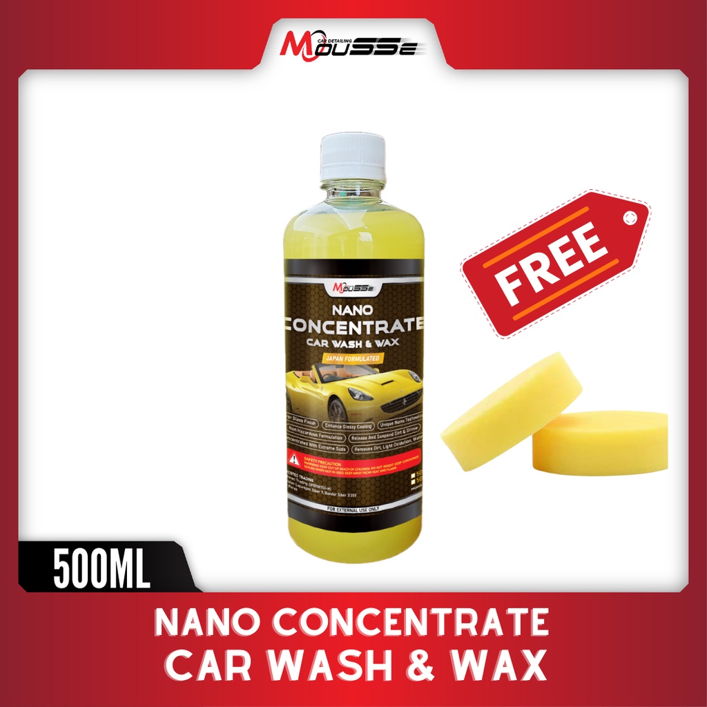 MOUSSE NANO CAR WASH & WAX SHAMPOO 500ml | Shopee Malaysia