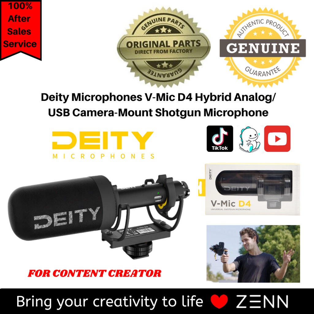 Deity Microphones V-Mic D4 Hybrid Analog/ USB Camera-Mount Shotgun ...
