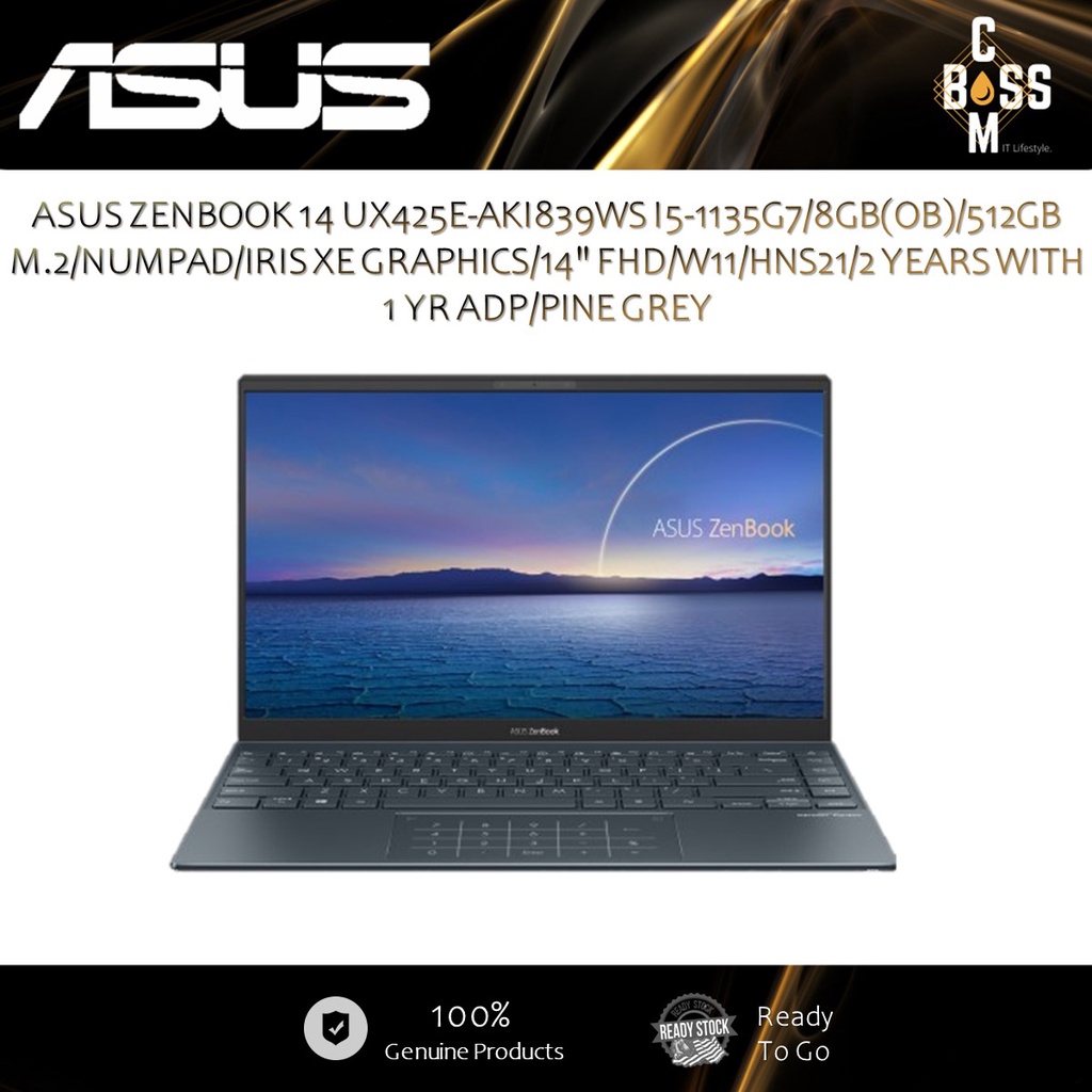 ASUS ZENBOOK 14 UX425E-AKI839WS I5-1135G7/8GB(OB)/512GB M.2/IRIS XE ...