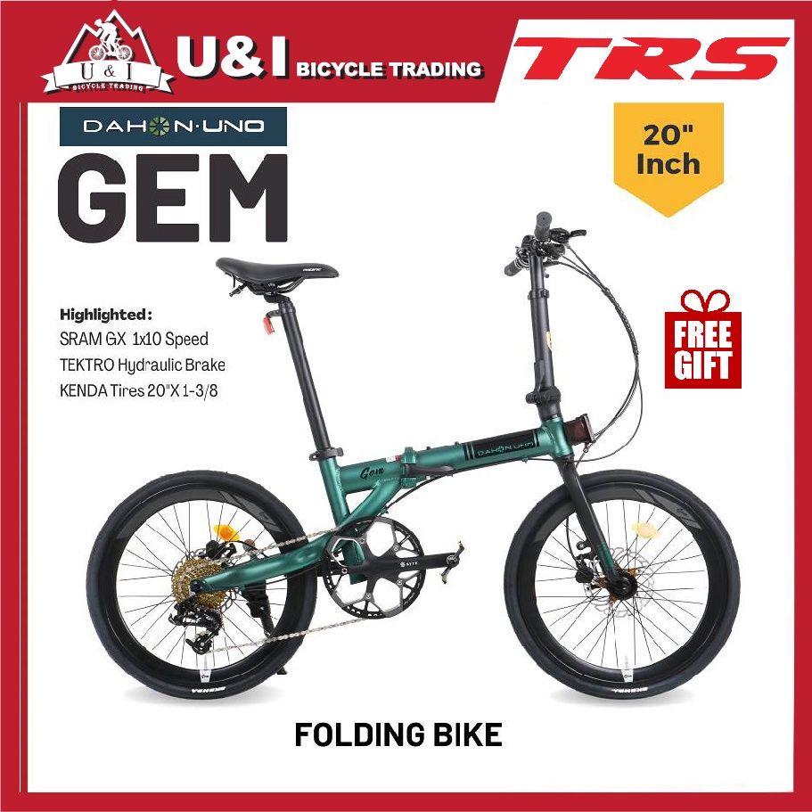 DAHON UNO GEM 20" SRAM-GX 10 Speed / Aluminum Folding Bike / Basikal Lipat / Foldable Bike ...