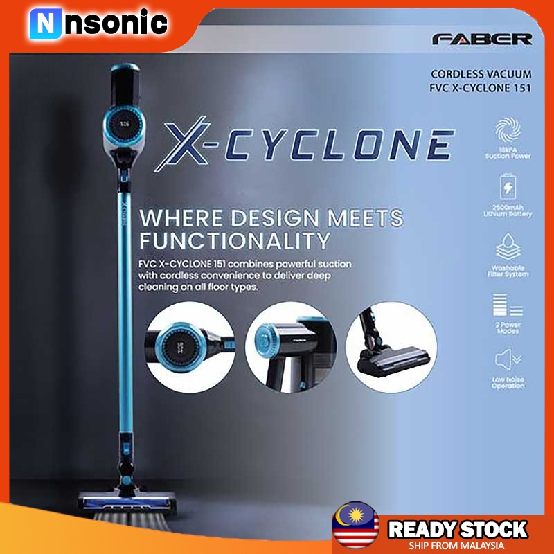 FABER Handstick Handheld Vacuum FVC X-CYCLONE 151 Cordless Vacuum ...