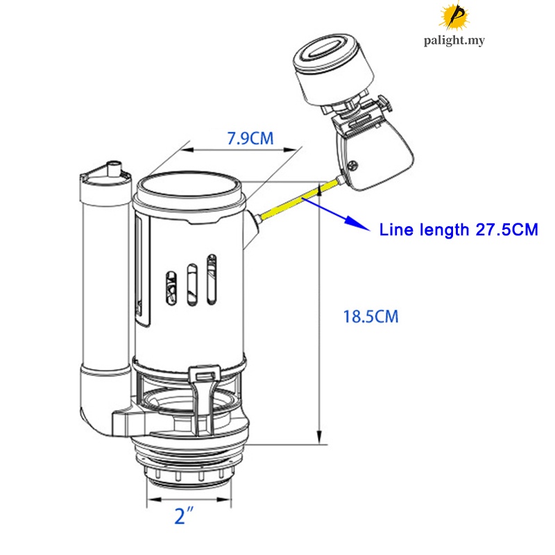Water Tank Dual Flush Fill Drain Valves Flush Push Button Water Tank ...