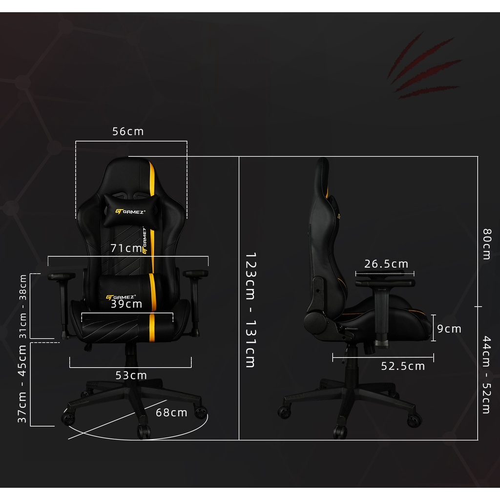 GTGAMEZ Red Bull Gaming Chair Ergonomic Chair Office Executive Chair ...