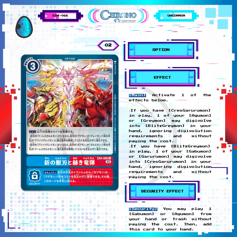 EX4-066 | Golden Beast Blade & Red Dragon Bullet | Uncommon | Digimon Card Single | Chrono TCG ...