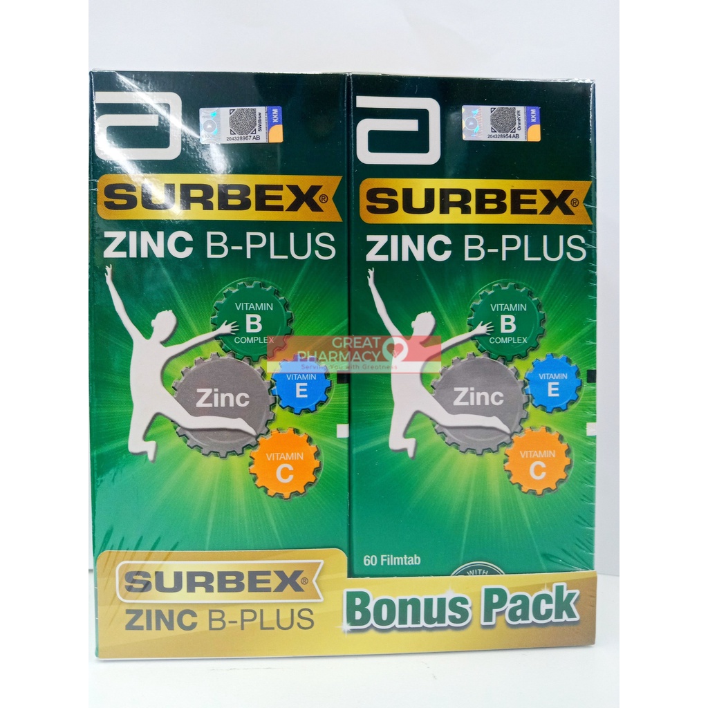 SURBEX ZINC B-PLUS 2*60'S | Shopee Malaysia