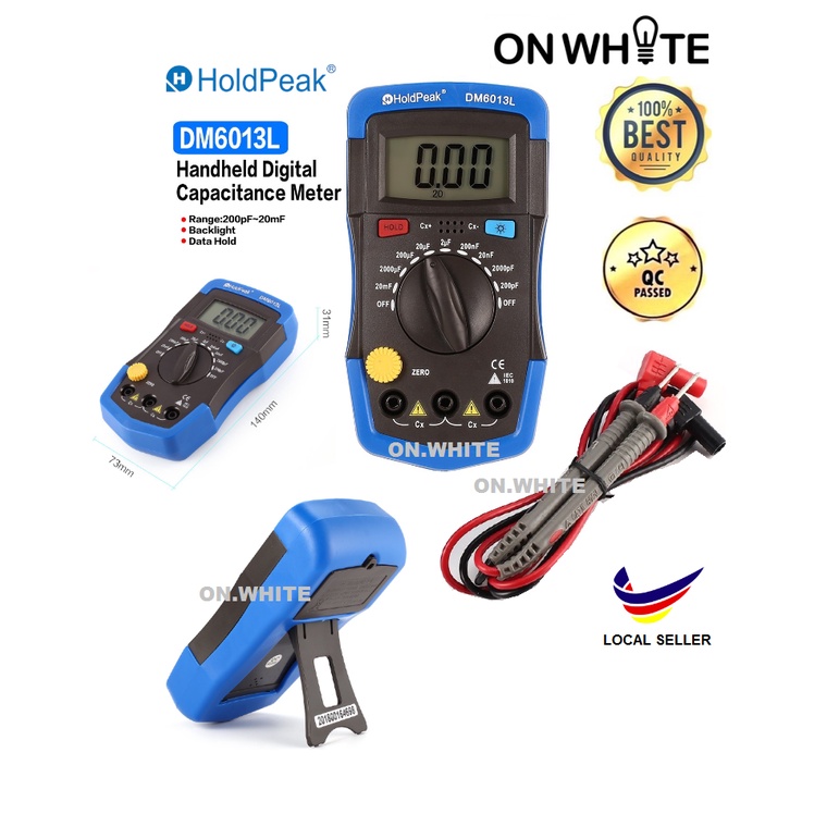 100% ORIGINAL HOLDPEAK DM6013L Portable Digital Capacitance Capacitor ...