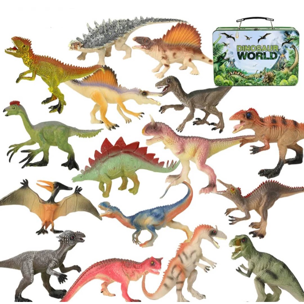 Cross-border Explosive Solid Dinosaur Model Iron Box Dinosaur Toy Set Simulation Dinosaur Model ...