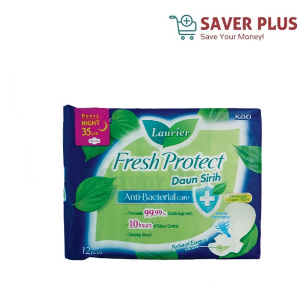 Laurier Fresh Protect NightSafe Daun Sirih 12's (35 cm) | Shopee Malaysia