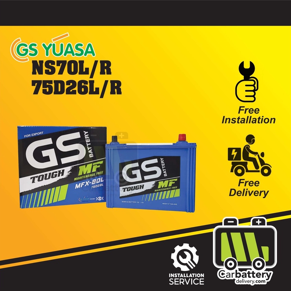 [Installation Provided] GS Yuasa MFX 80L NS70 NS70L NS70R 75D26L 75D26R ...