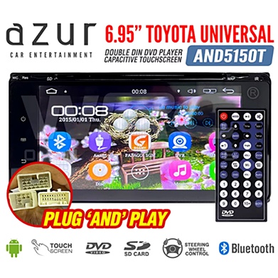 DC- AZUR AND5150T 6.95" Toyota Universal Android Double Din Capacitive ...