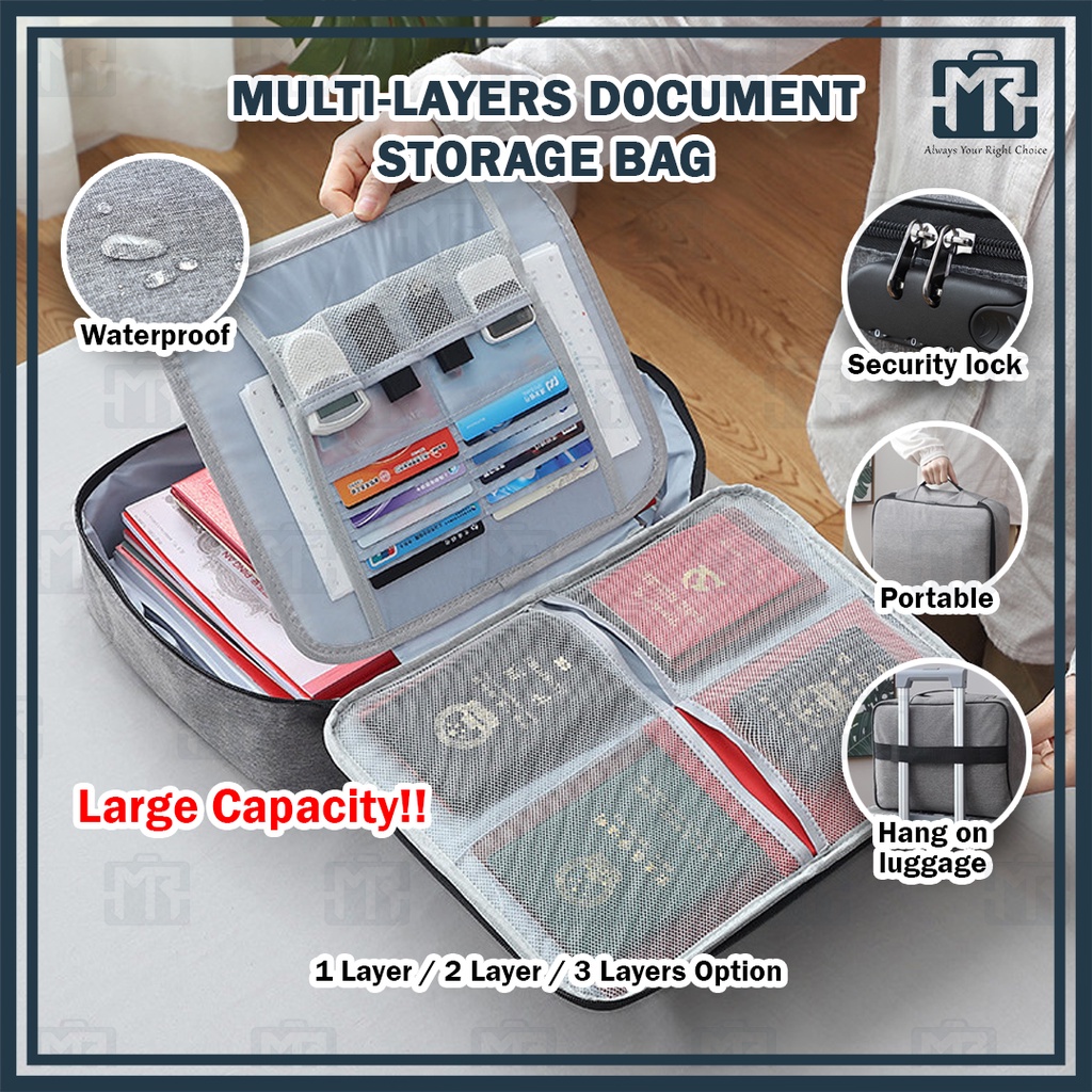 MR MULTIFUNCTIONAL STORAGE Organizer BAG With Lock Package Multi-layers ...