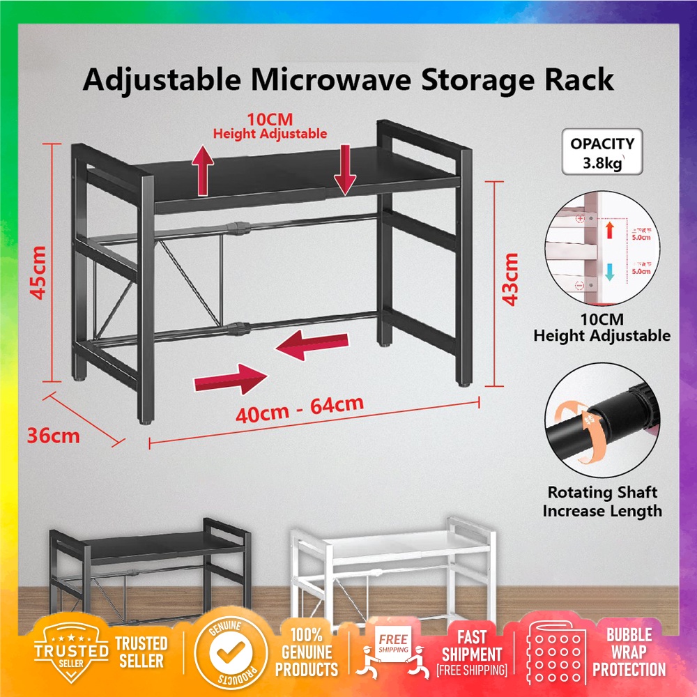Household Adjustable Rack Kitchen Storage Rak Dapur Storage Organizer ...