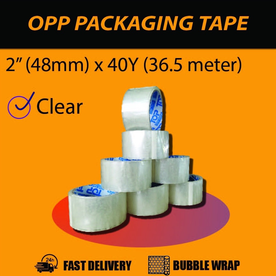 𝗦𝗧𝗥𝗢𝗡𝗚 𝗩𝗜𝗦𝗖𝗢𝗦𝗜𝗧𝗬 》 48MM X 40Y (36.5meter) OPP TRANSPARENT TAPE ...