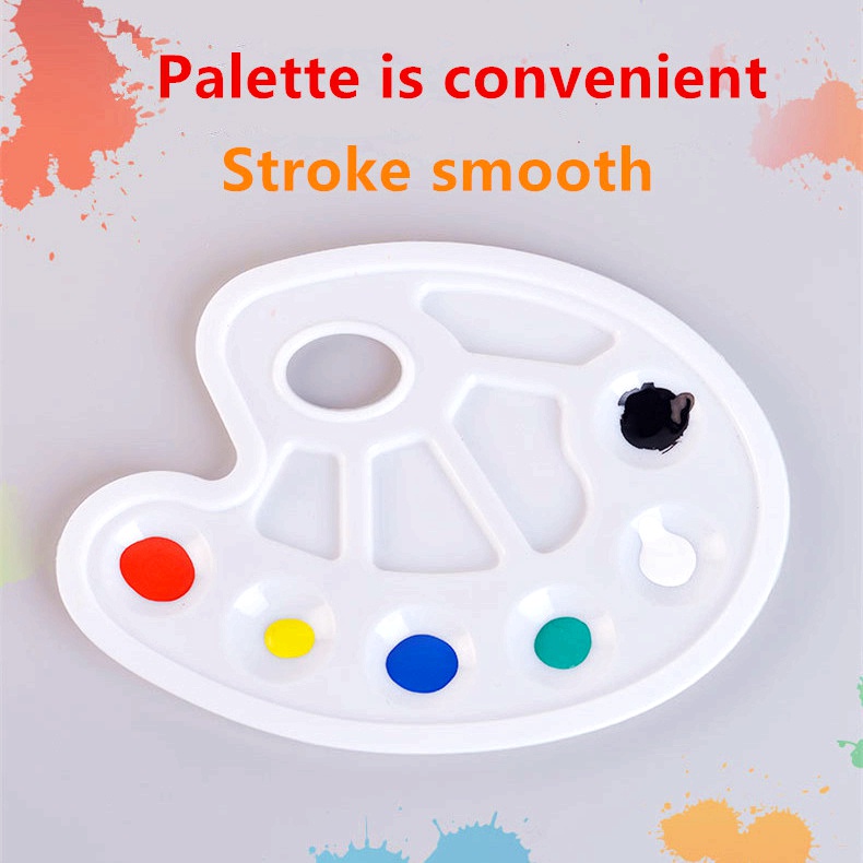 Watercolor Paint Palette Artist Circular Plastic pigment Plate box 10 ...