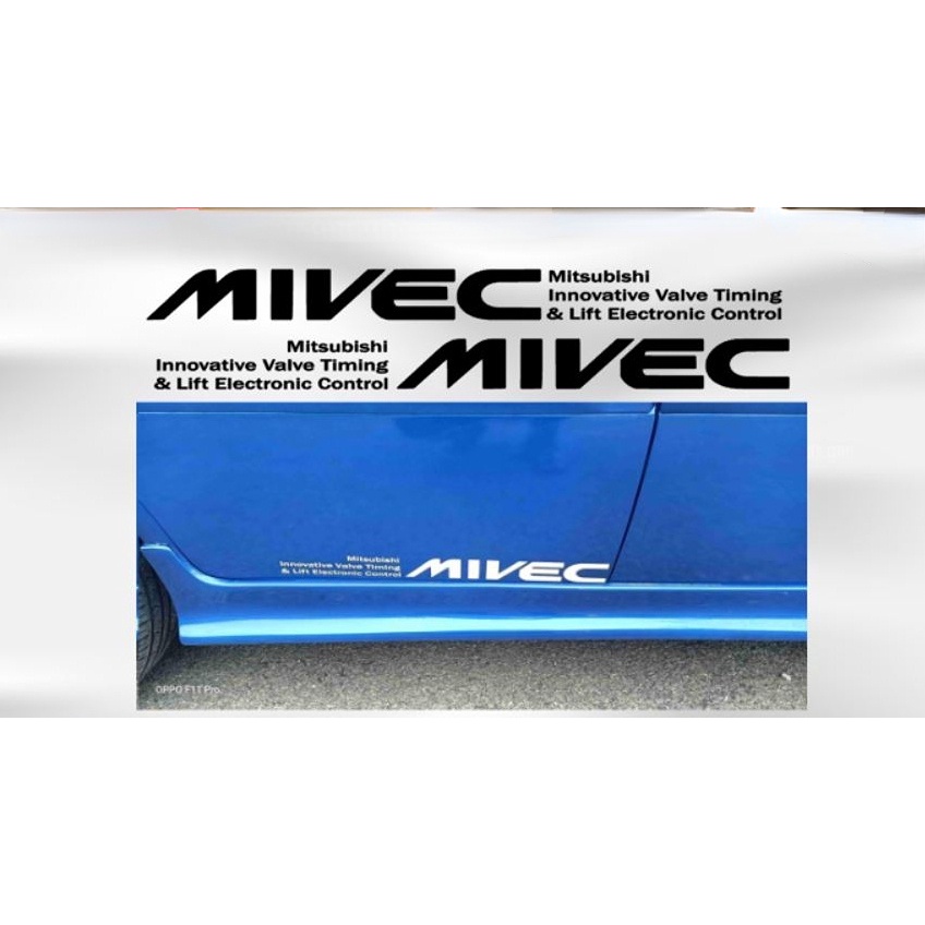 MIVEC MITSUBISHI CAR SIDE DOOR STICKER INNOVATIVE VALVE TIMING & LIFT ...