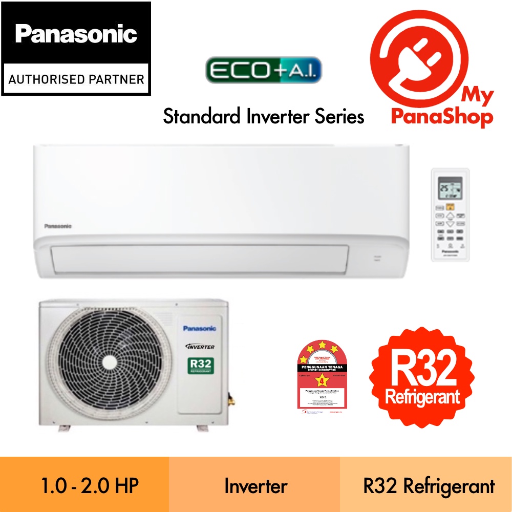 Panasonic AirCond R32 Inverter Standard Air Conditioner (1.0HP/1.5HP/2 ...
