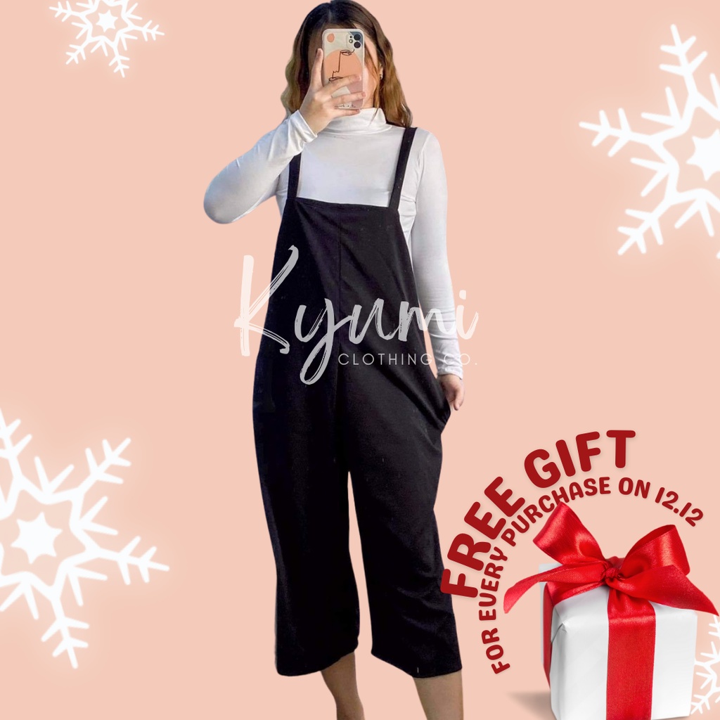 KYUMI KOREAN JUMPSUIT SET /JUMPER WITH TURTLENECK INNER / BLACK AND ...