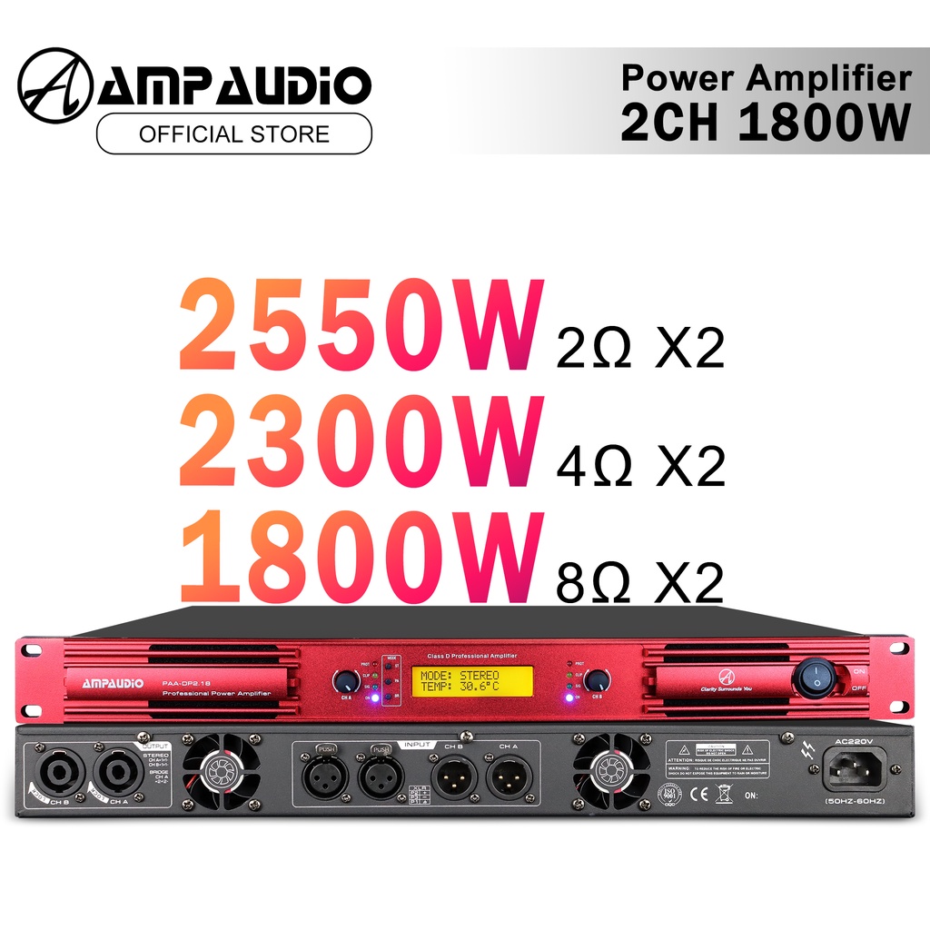 AmpAudio Power Amplifier 1800W 2 channel - DP2.18 | Shopee Malaysia