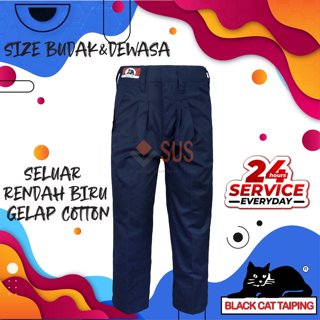 SELUAR SEKOLAH RENDAH PANJANG BIRU ( PINGGANG GETAH ) - BAJU SEKOLAH ...
