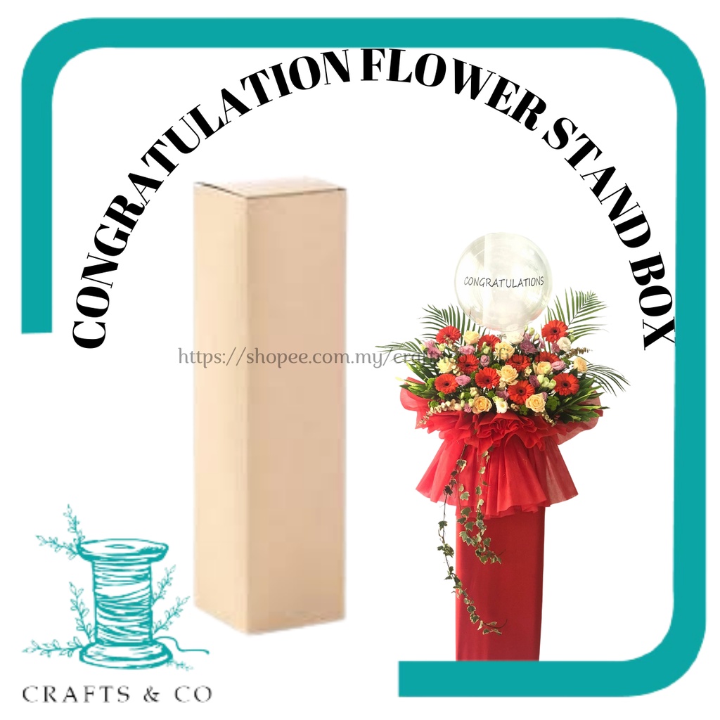 2 PCS Kotak Stand Bunga Tahniah / Condolences Flower Box / High Box ...