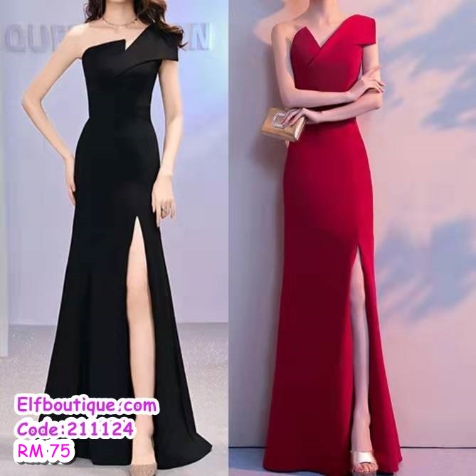 READY STOCK Woman Short Sleeve One Side Off Shoulder Sexy Elegant Slim ...