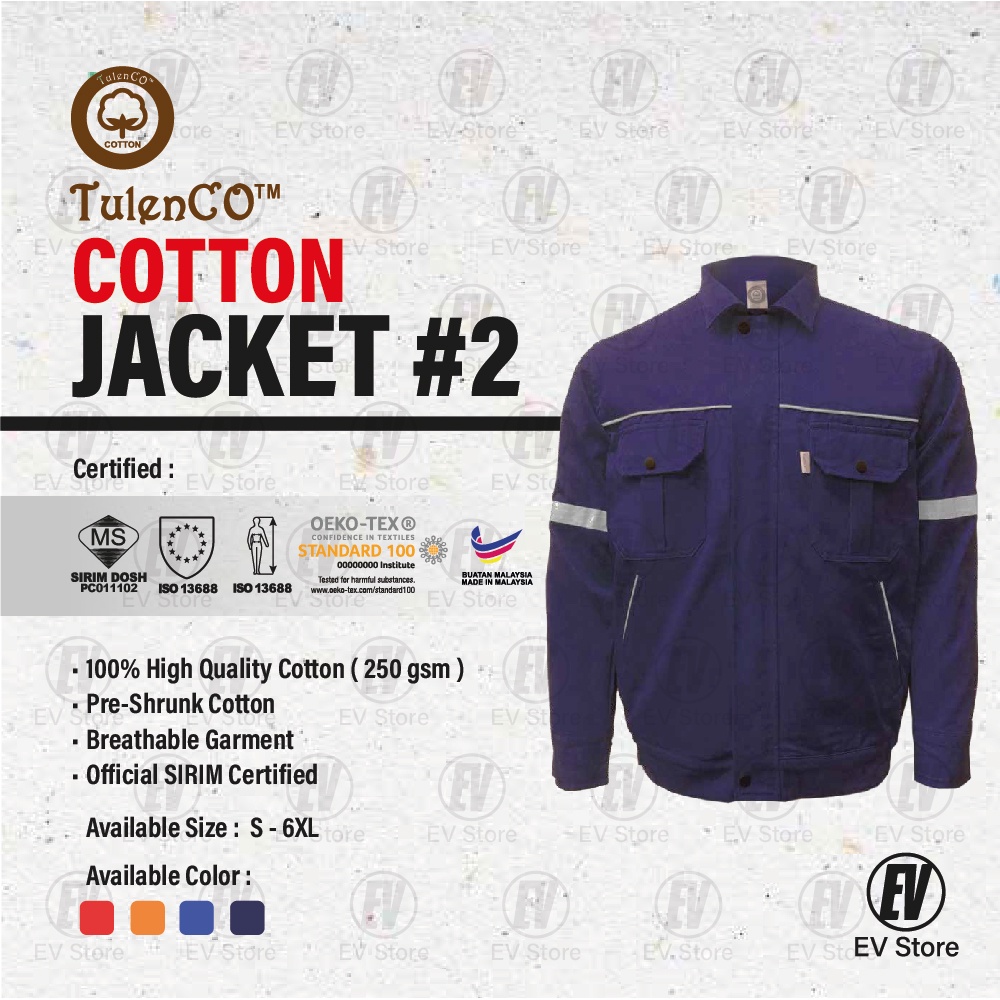 Safety Cotton Jacket Workwear - Reflector 1" Long Sleeve - 240gsm ...