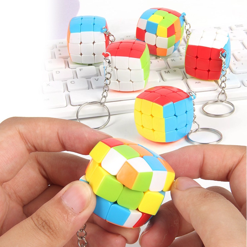 Creative Rubik's Cube 3x3 Colorful Mini Rubik's Cube Keychain Pendant ...