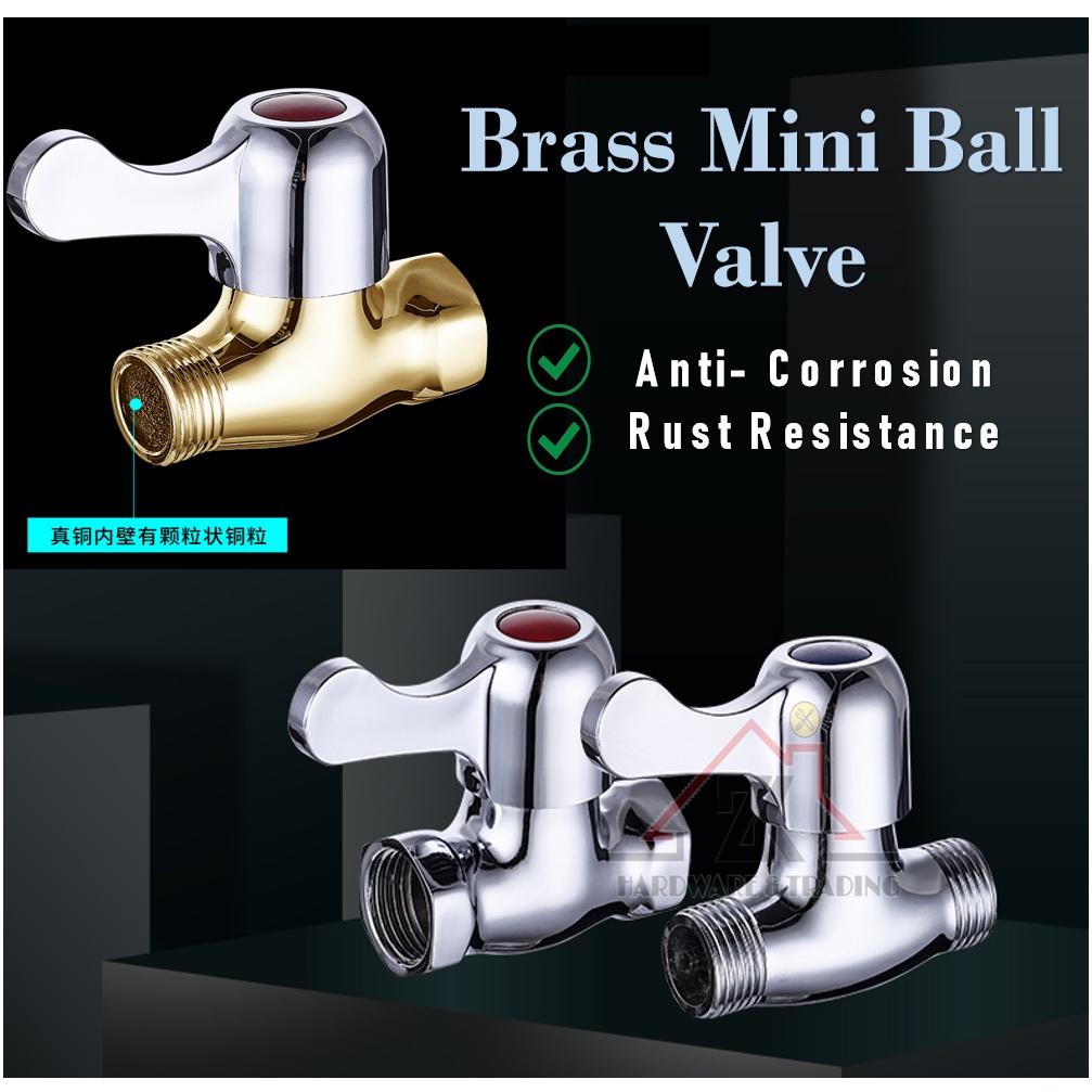15mm 1/2" Stainless Steel Handle MF Thread Ball Valve Stopcock Mini ...