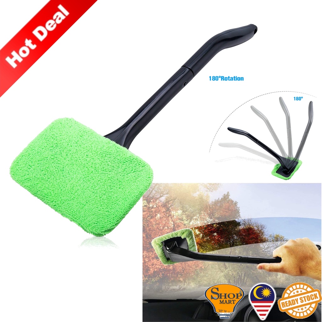 Car Windshield Windscreen Window Fog Wiper Mop Stick 180 Rotatable Anti ...