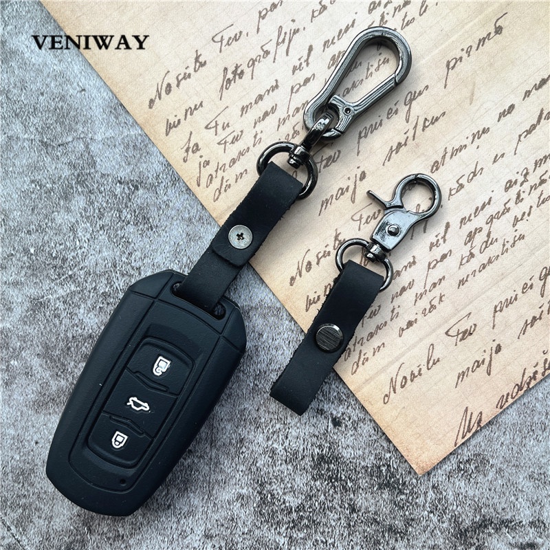 Custom Strap Keychain Genuine Leather Key Cord Heavy Metal Keyring ...