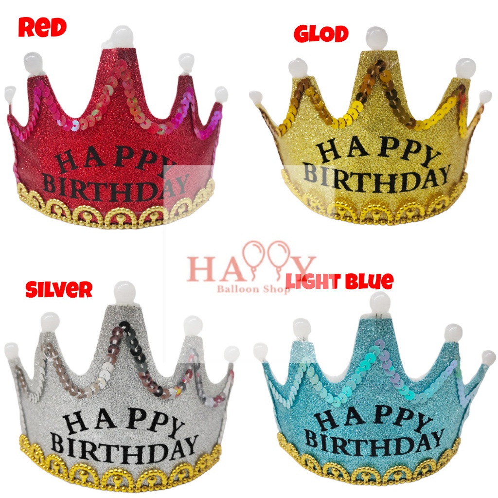 Mahkota ( Crown ) Led Happy Birthday | Shopee Malaysia