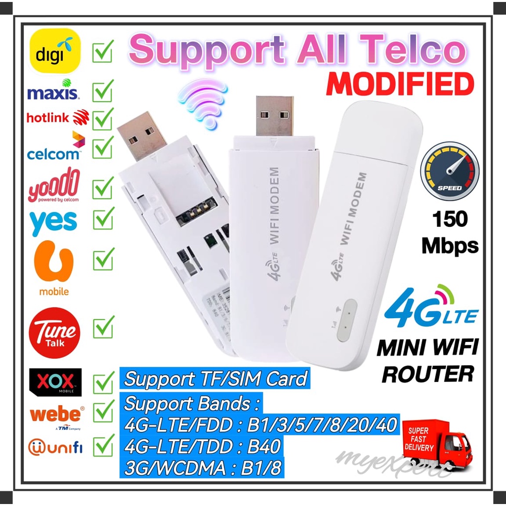[ MODIFIED ] USB 4G LTE WIFI MODEM ROUTER RS850 / F1 ( Support Full ...