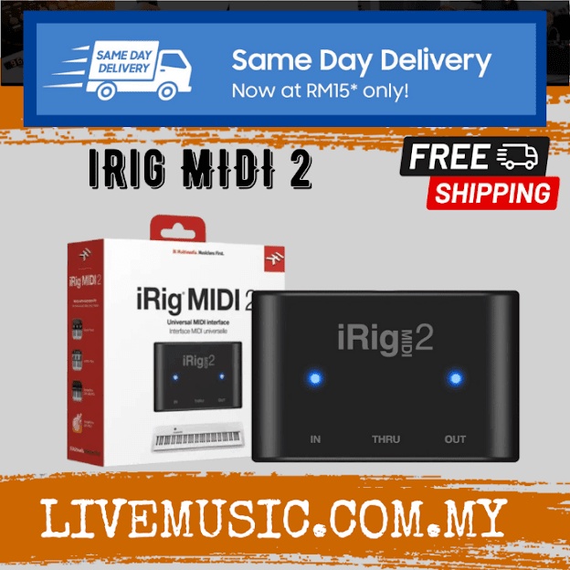 IK Multimedia iRig MIDI 2 - Universal MIDI2 Interface for iOS and Android Devices (MIDI-2/MIDI2 ...